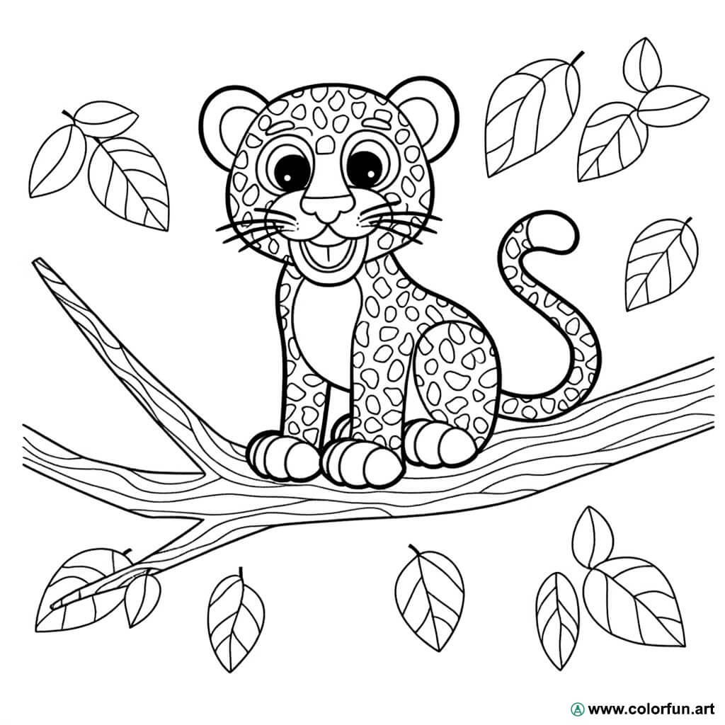 Leopard animal coloring page Download or Print for free