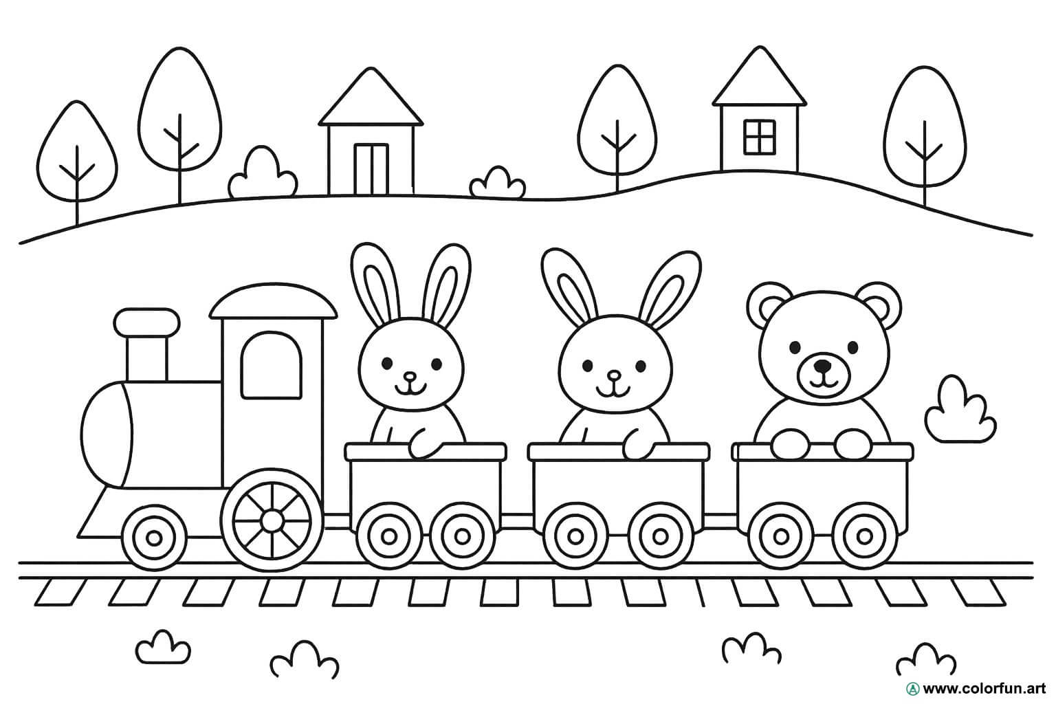Toy train coloring page Download or Print for free