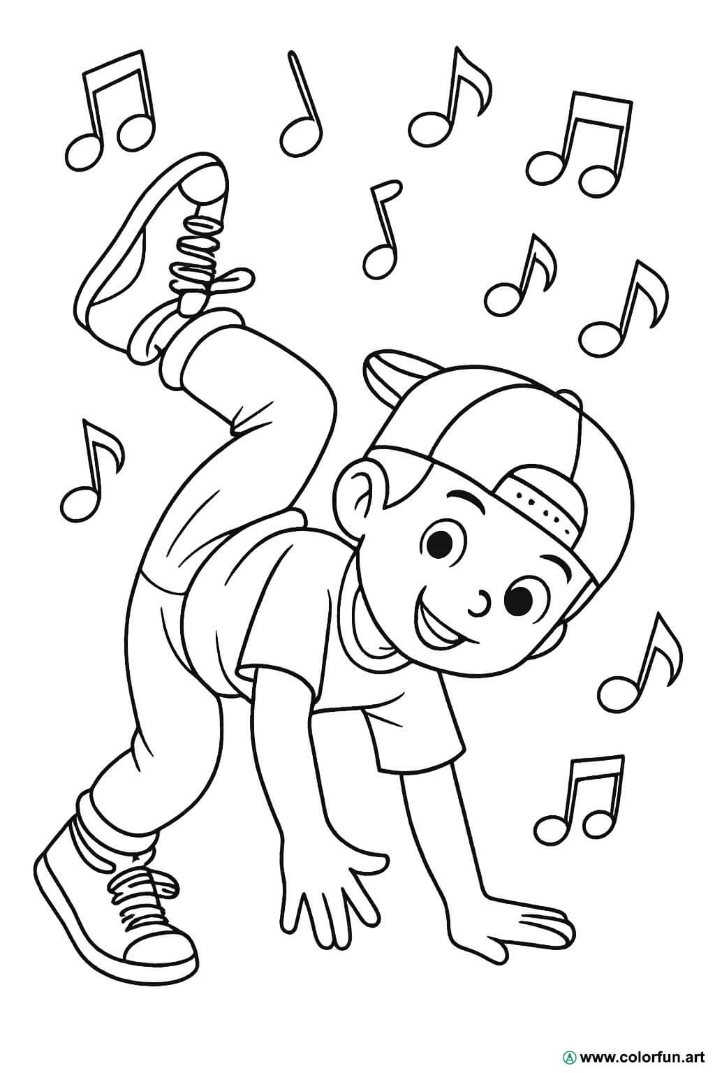 Hip-hop coloring page Download or Print for free