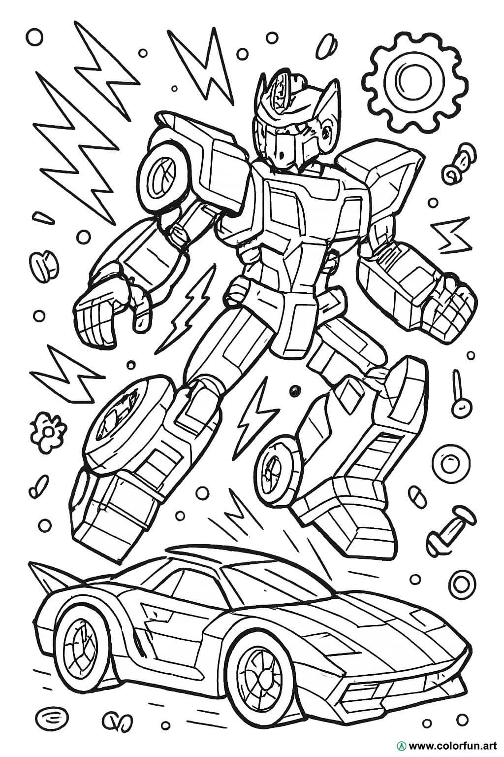 Dynamic Transformers coloring page Download or Print for free