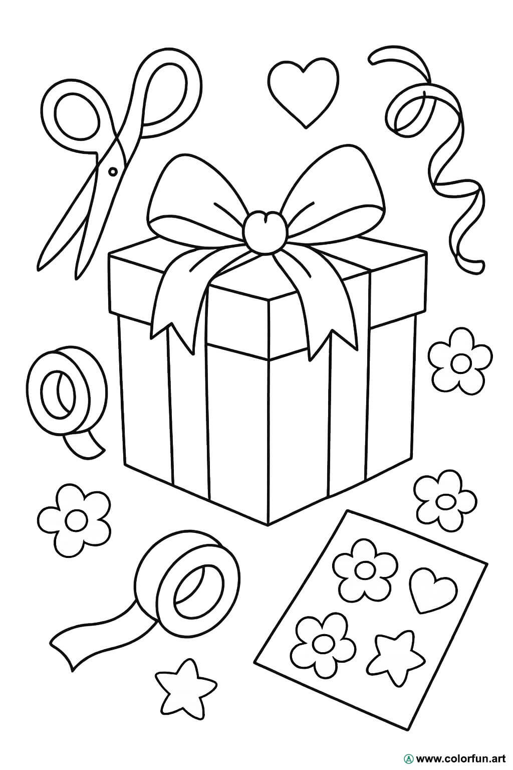 DIY coloring page gift Download or Print for free