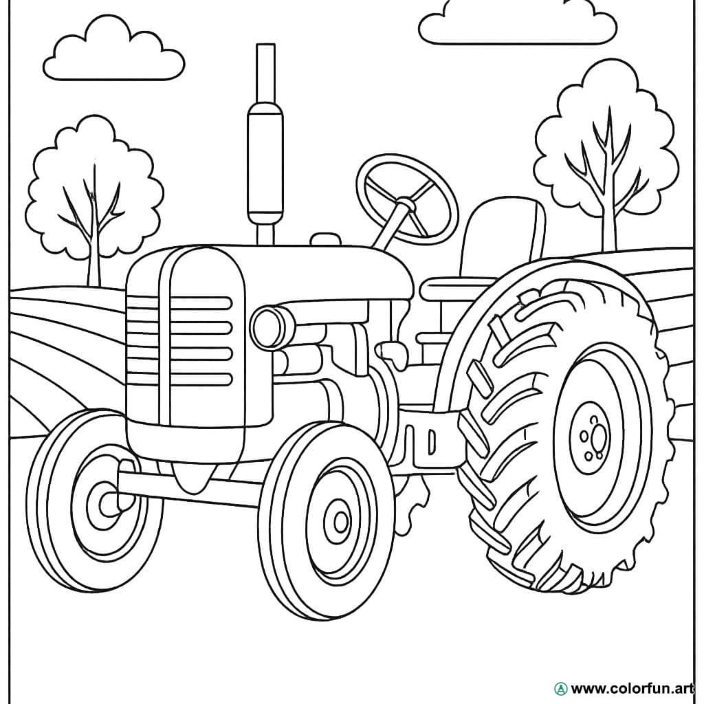 Vintage tractor coloring page Download or Print for free