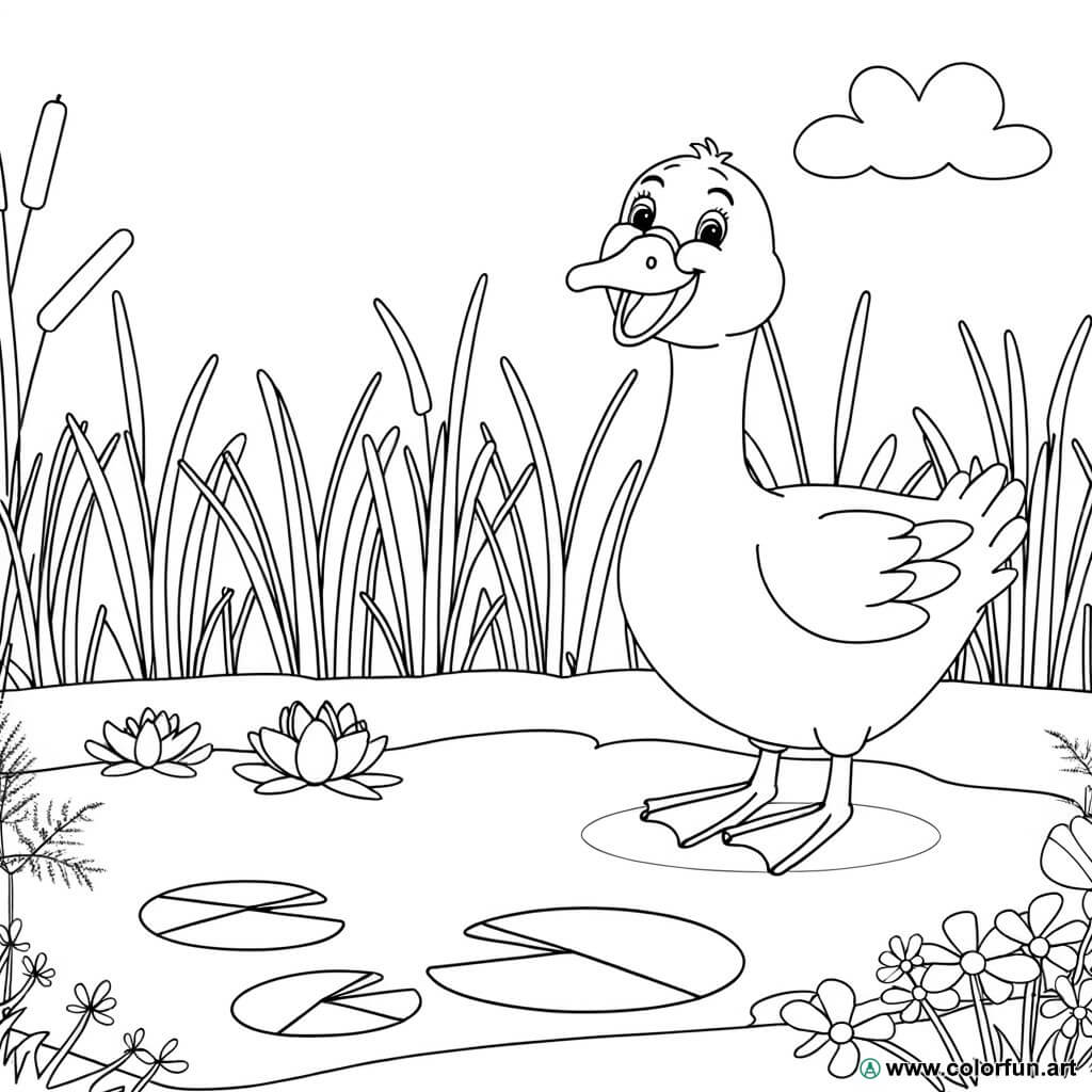 Easy goose coloring page Download or Print for free