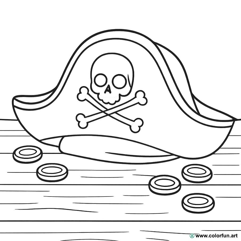 Pirate hat coloring page Download or Print for free