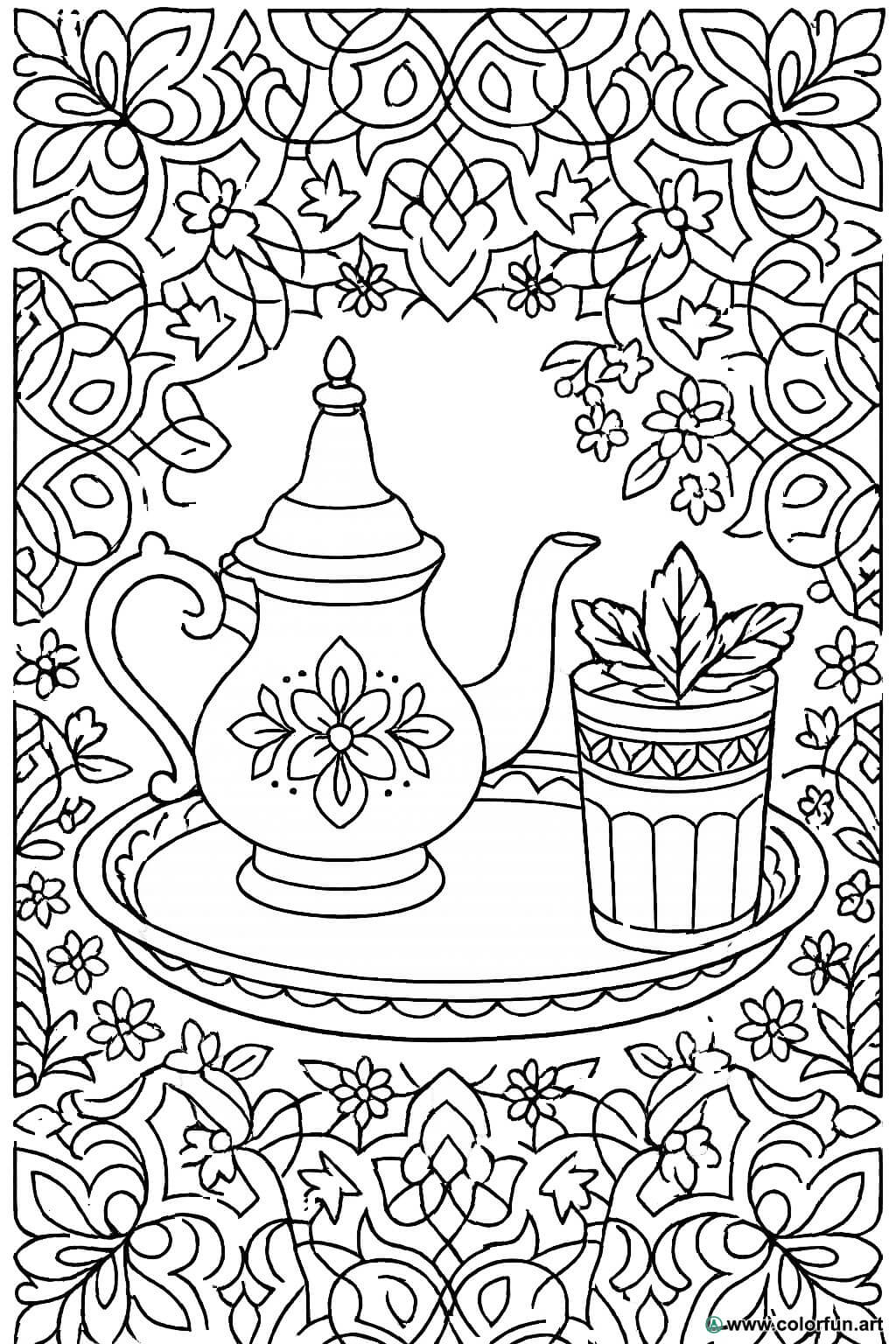 Coloriage de calligraphie marocaine à Télécharger ou à Imprimer gratuitement