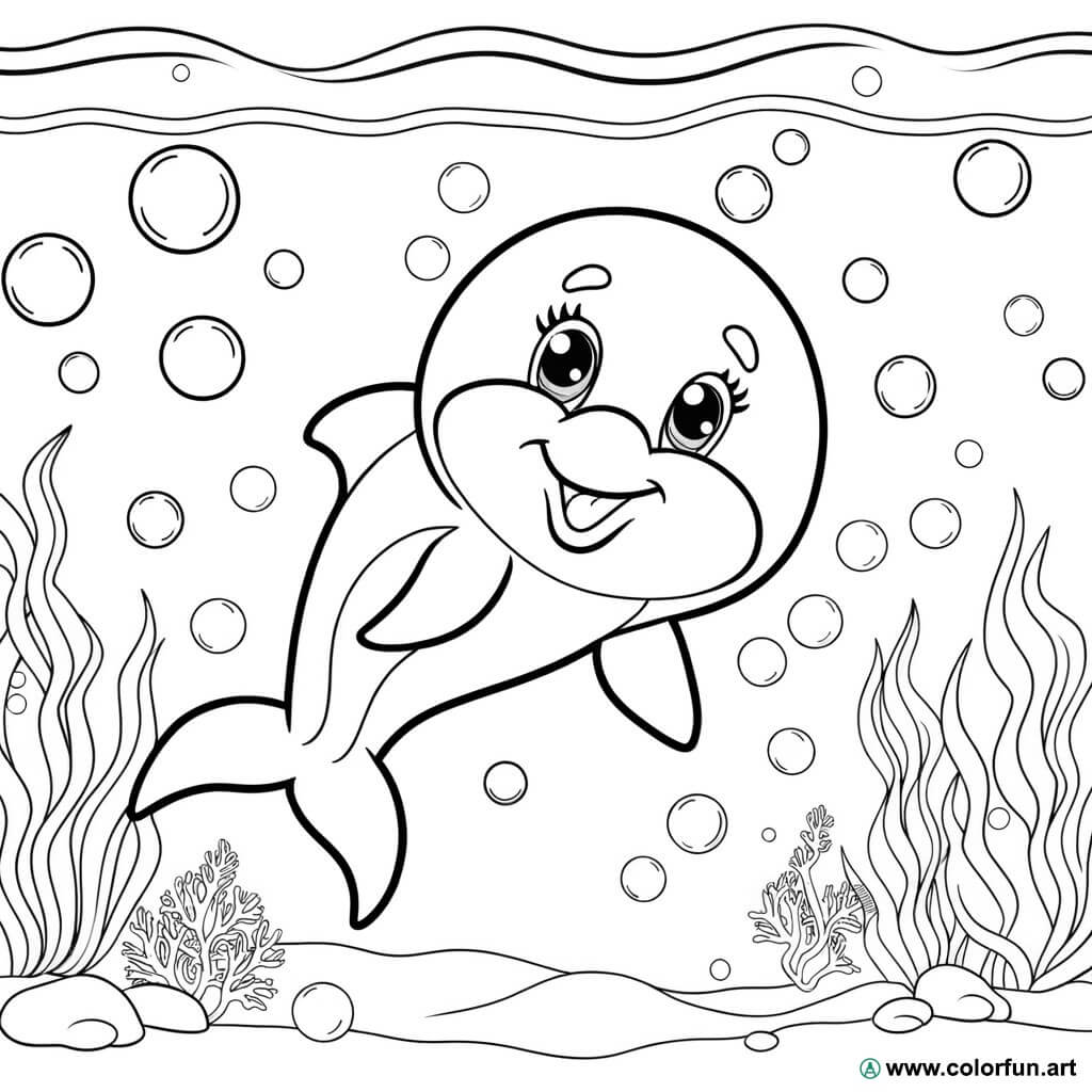Coloring page of a baby sea animal Download or Print for free