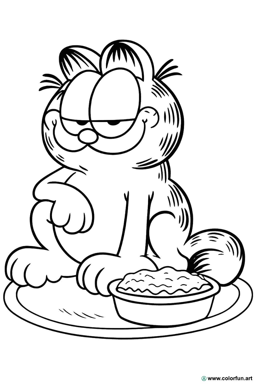 Easy Garfield coloring page Download or Print for free