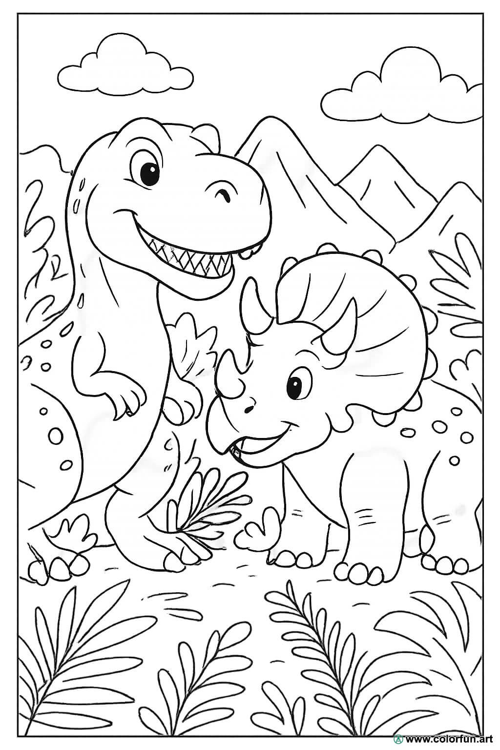 Jurassic World prehistoric animals coloring page Download or Print for free