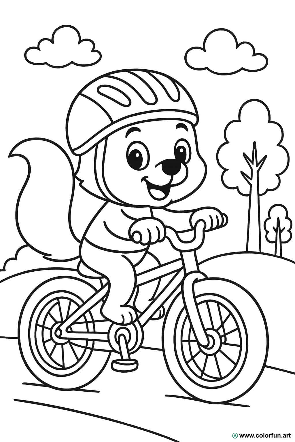 Cartoon bike coloring page to print Download or Print for free