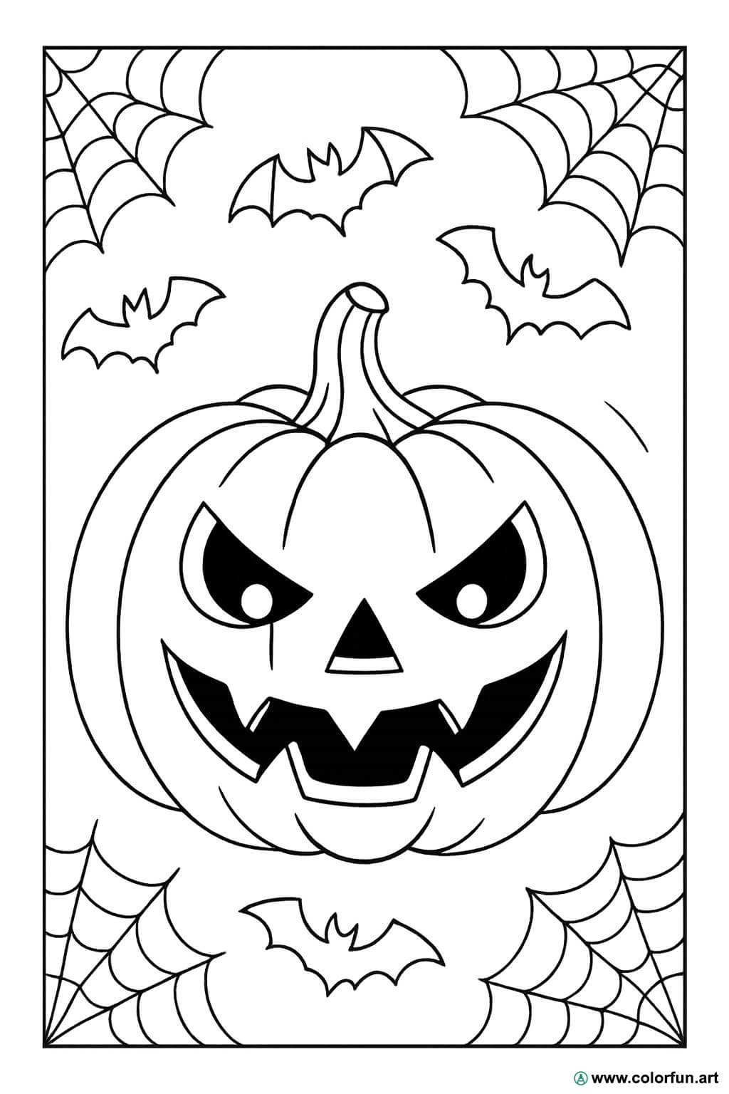 Spooky pumpkin coloring page Download or Print for free