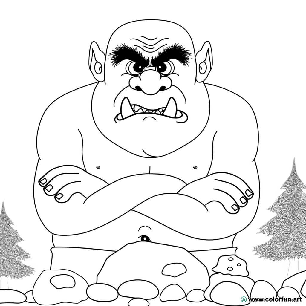 Angry ogre coloring page Download or Print for free