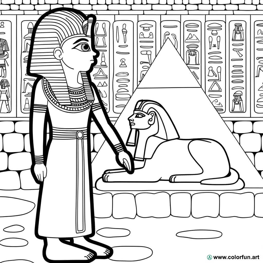 Coloring page of the drawing of Egypt Download or Print for free