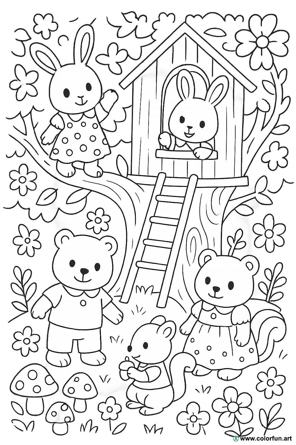 Coloriage créatif des Sylvanian à Télécharger ou à Imprimer gratuitement