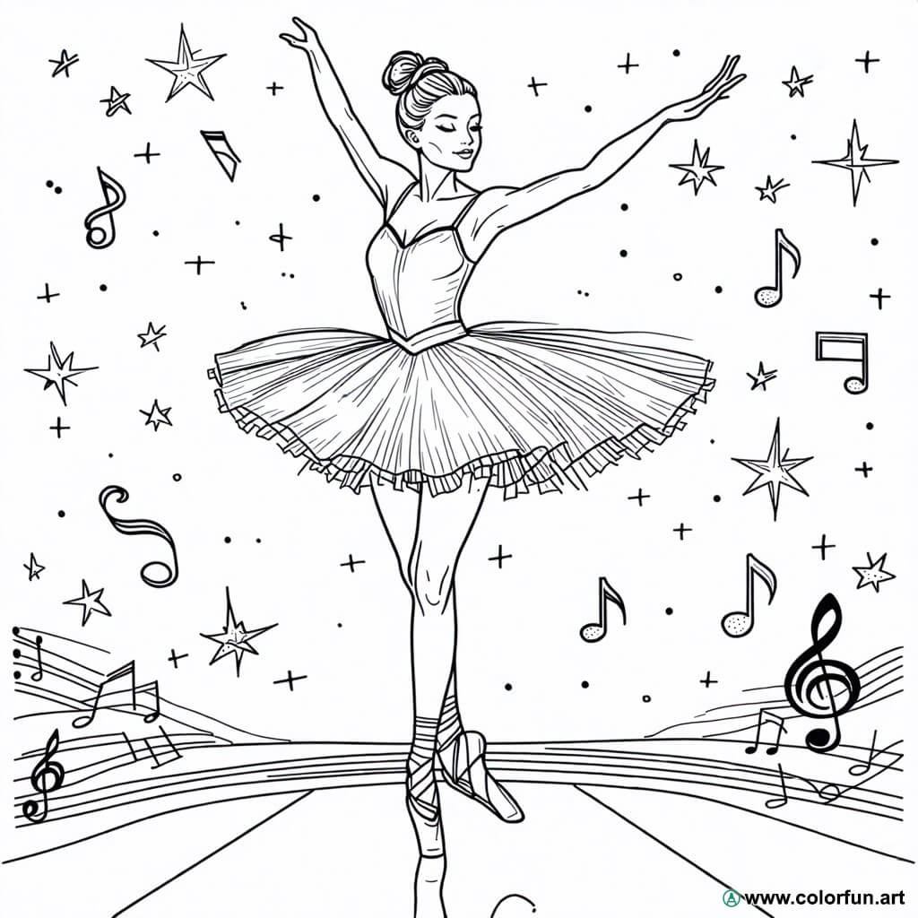 Disegno da colorare della ballerina Scarica o Stampa gratuitamente