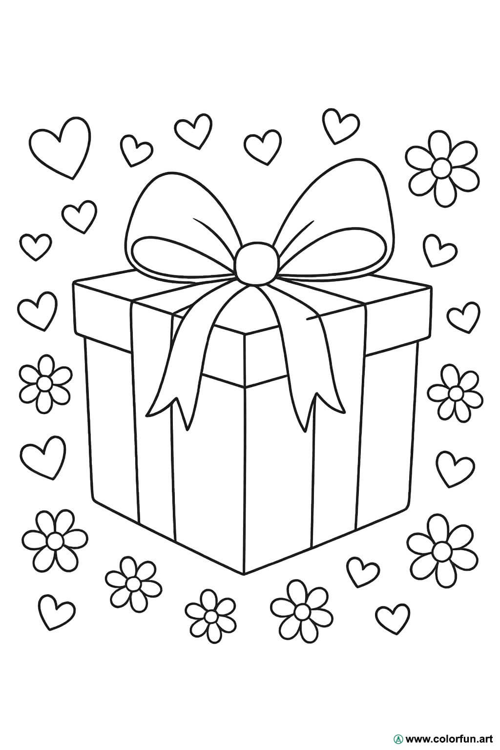 Wedding gift coloring page Download or Print for free