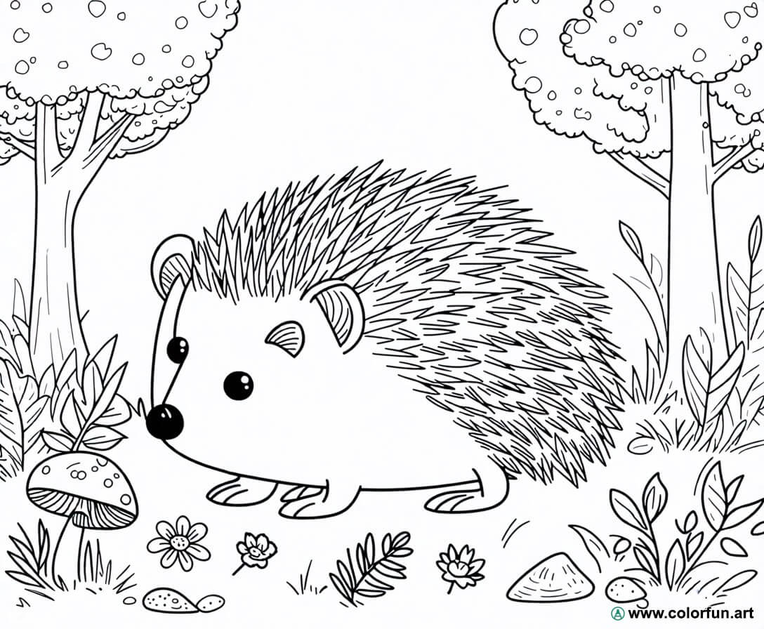 Coloriage du hérisson sans piquant à Télécharger ou à Imprimer gratuitement