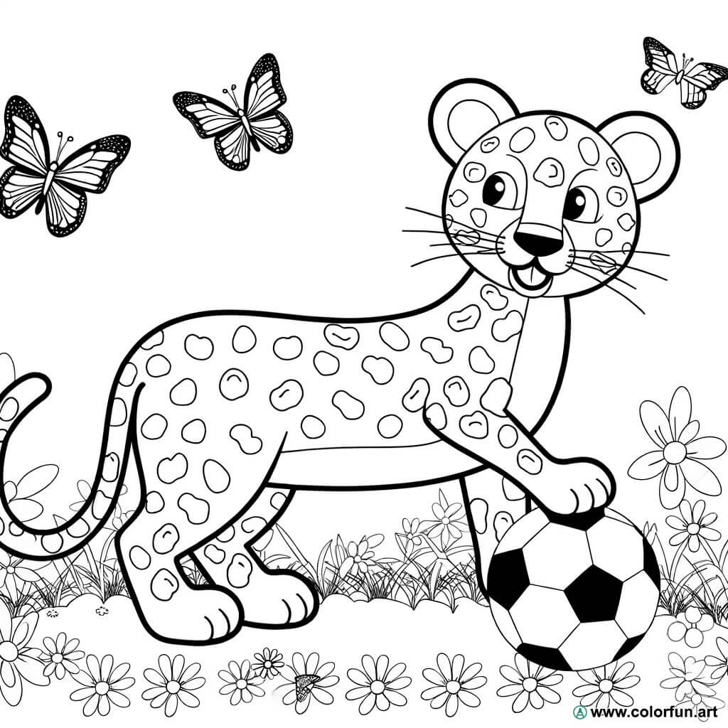 Fun leopard coloring page Download or Print for free