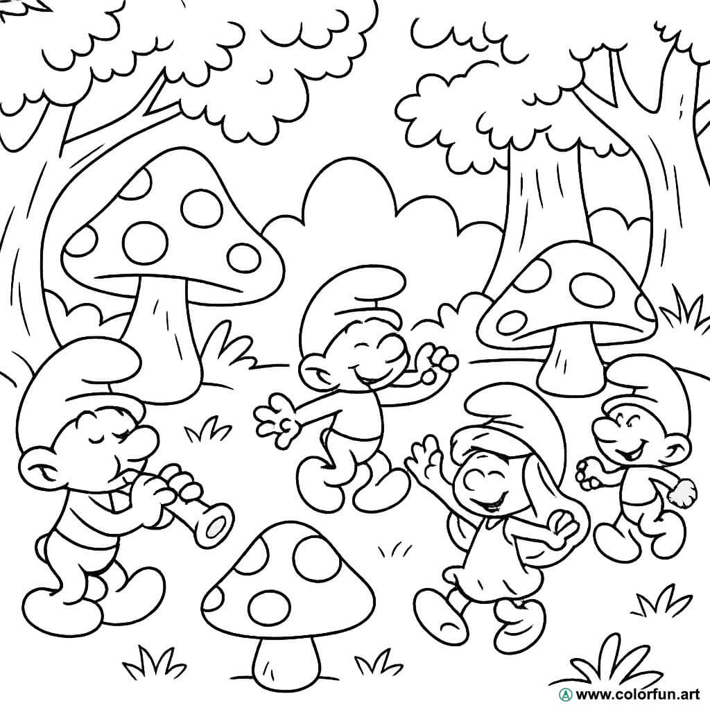 Coloriage des Schtroumpfs classiques à Télécharger ou à Imprimer ...