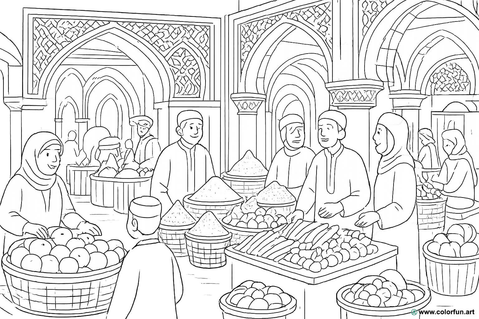 Coloriage de la culture marocaine à Télécharger ou à Imprimer gratuitement