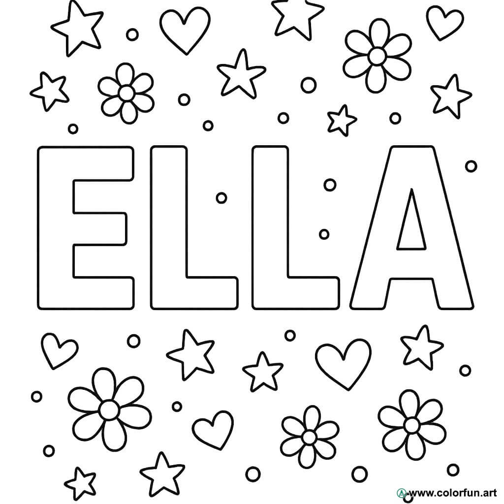 Dibujo para colorear del nombre Ella Descargar o Imprimir de forma gratuita