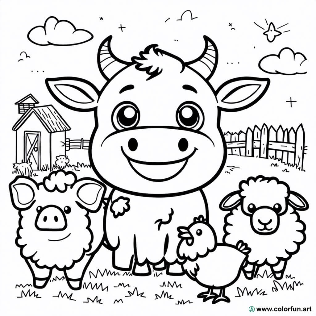Coloriage d'animaux de la ferme mignons à Télécharger ou à Imprimer ... Coloriage d'animaux de la ferme mignons à Télécharger ou à Imprimer ...