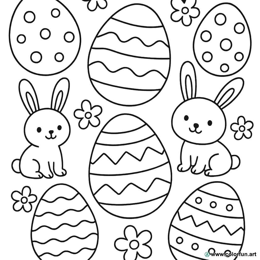 Dibujo para colorear de huevos de Pascua para los pequeños Descargar o ...