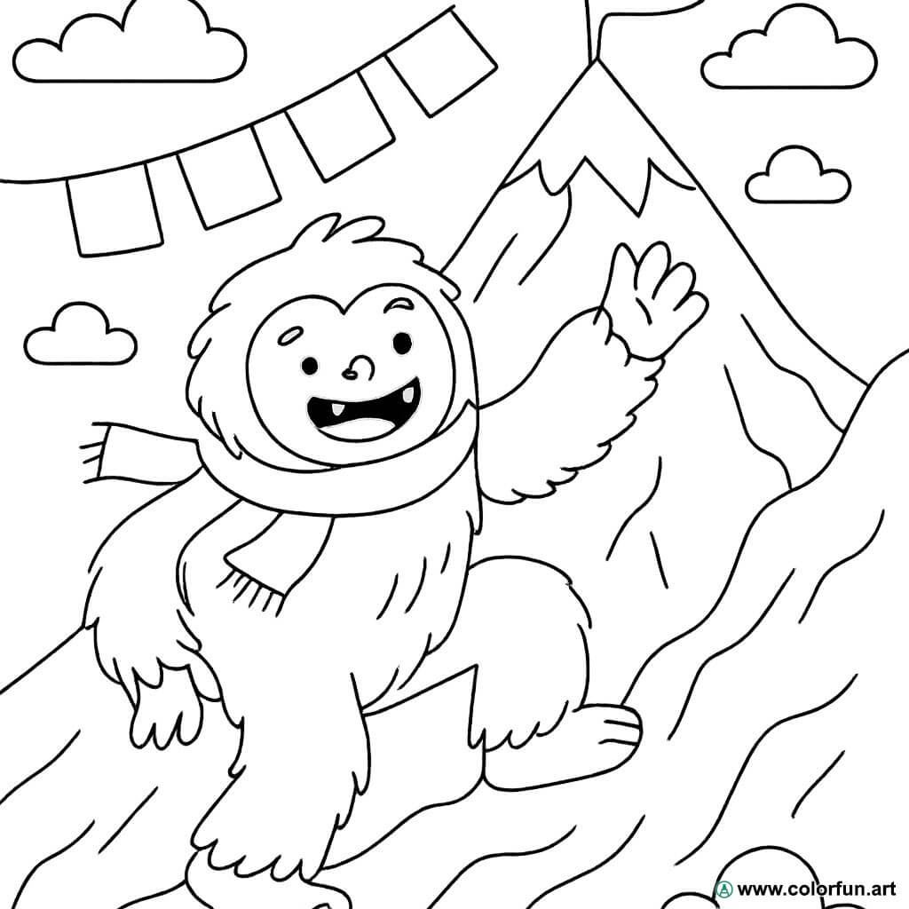 Creative coloring page of Everest Download or Print for free