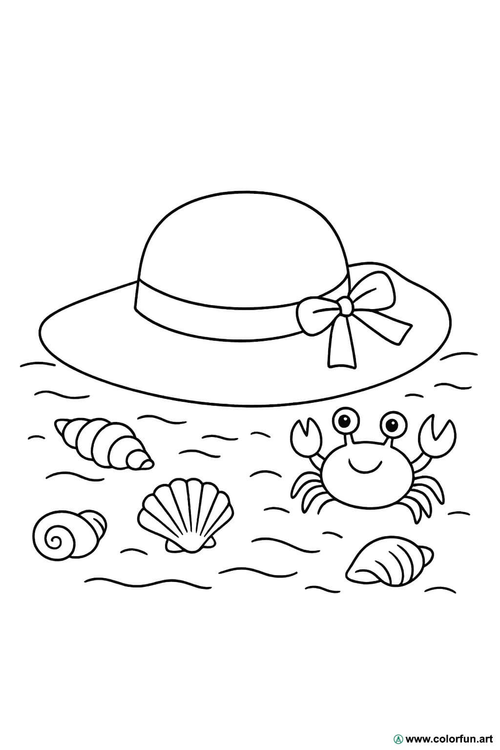 Dibujo para colorear del sombrero de playa Descargar o Imprimir de ...