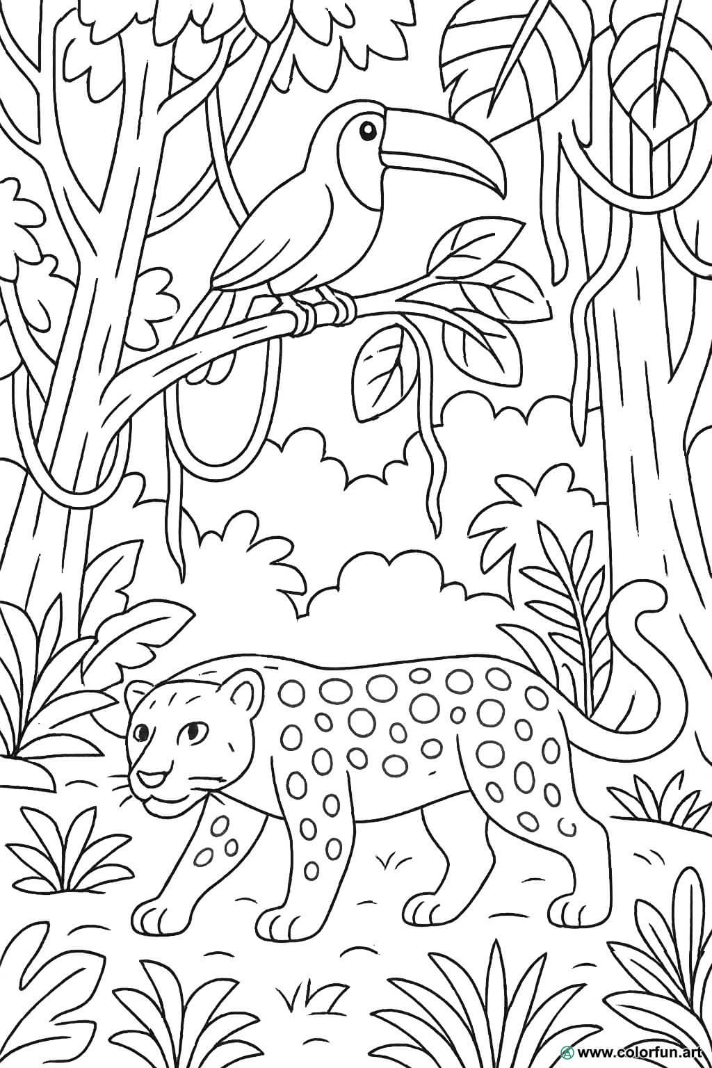 Coloring page of the Amazon rainforests of Brazil Download or Print for ...