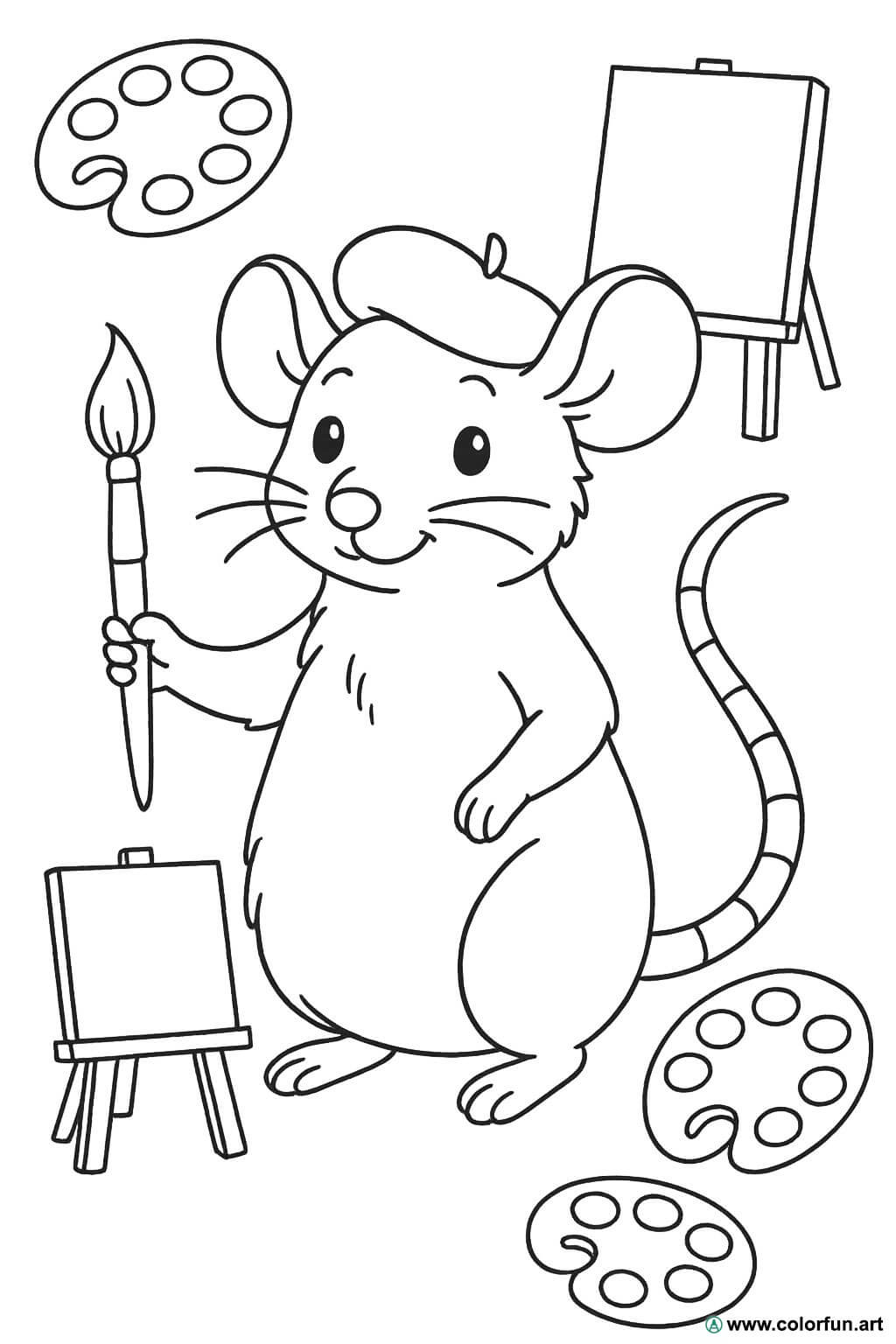 Dibujo para colorear creativo de rata Descargar o Imprimir de forma ...