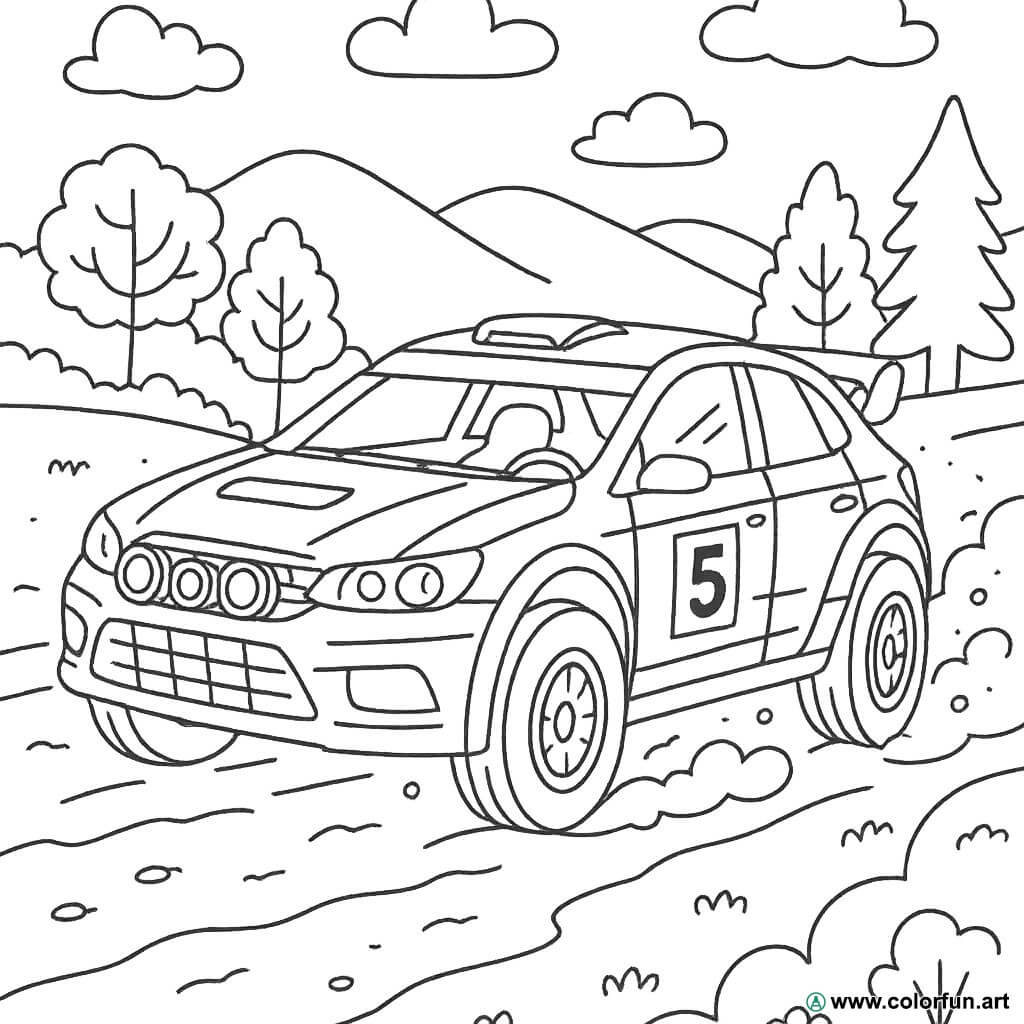 Off-road rally car coloring page Download or Print for free