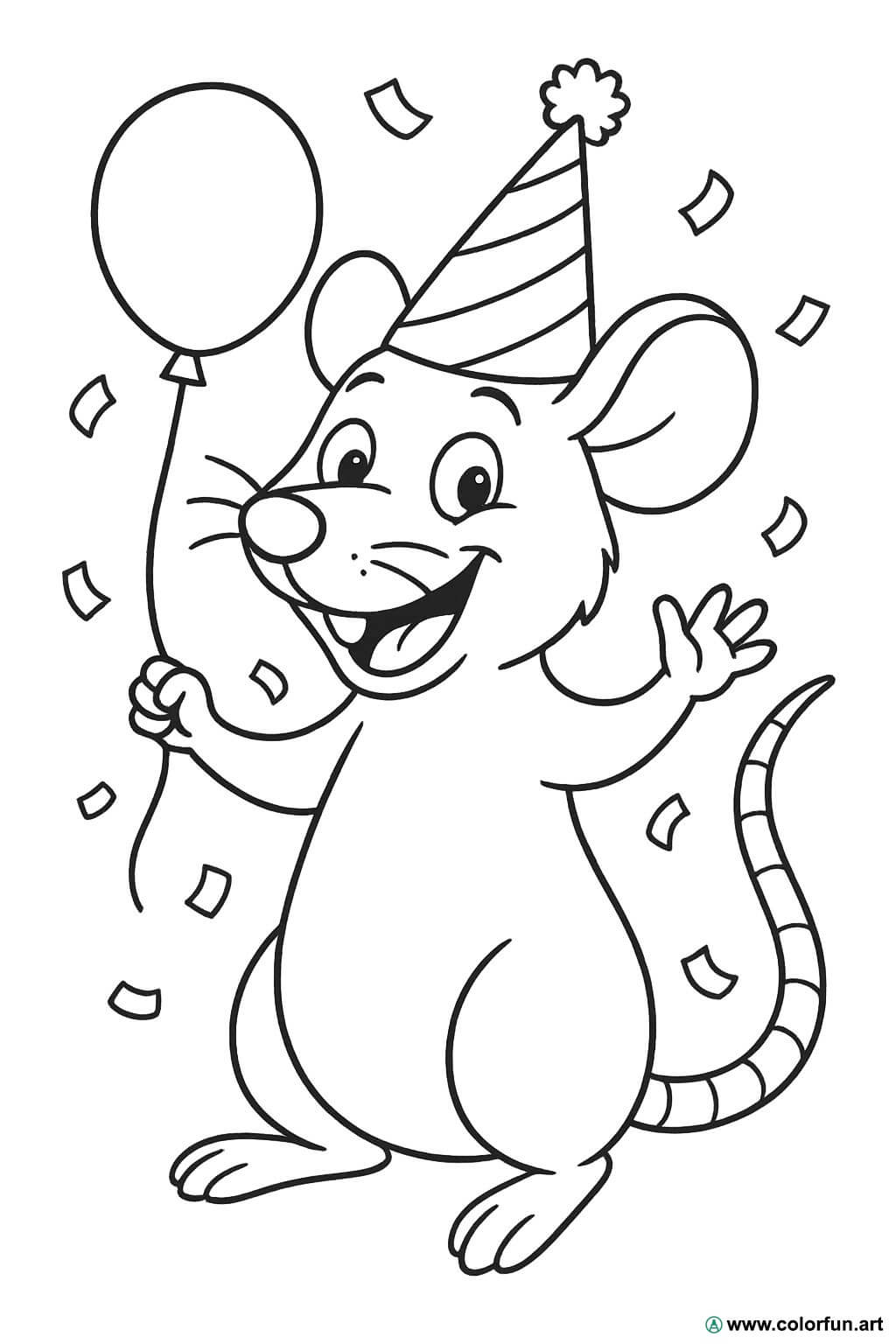 Coloriage d'un rat amusant à Télécharger ou à Imprimer gratuitement