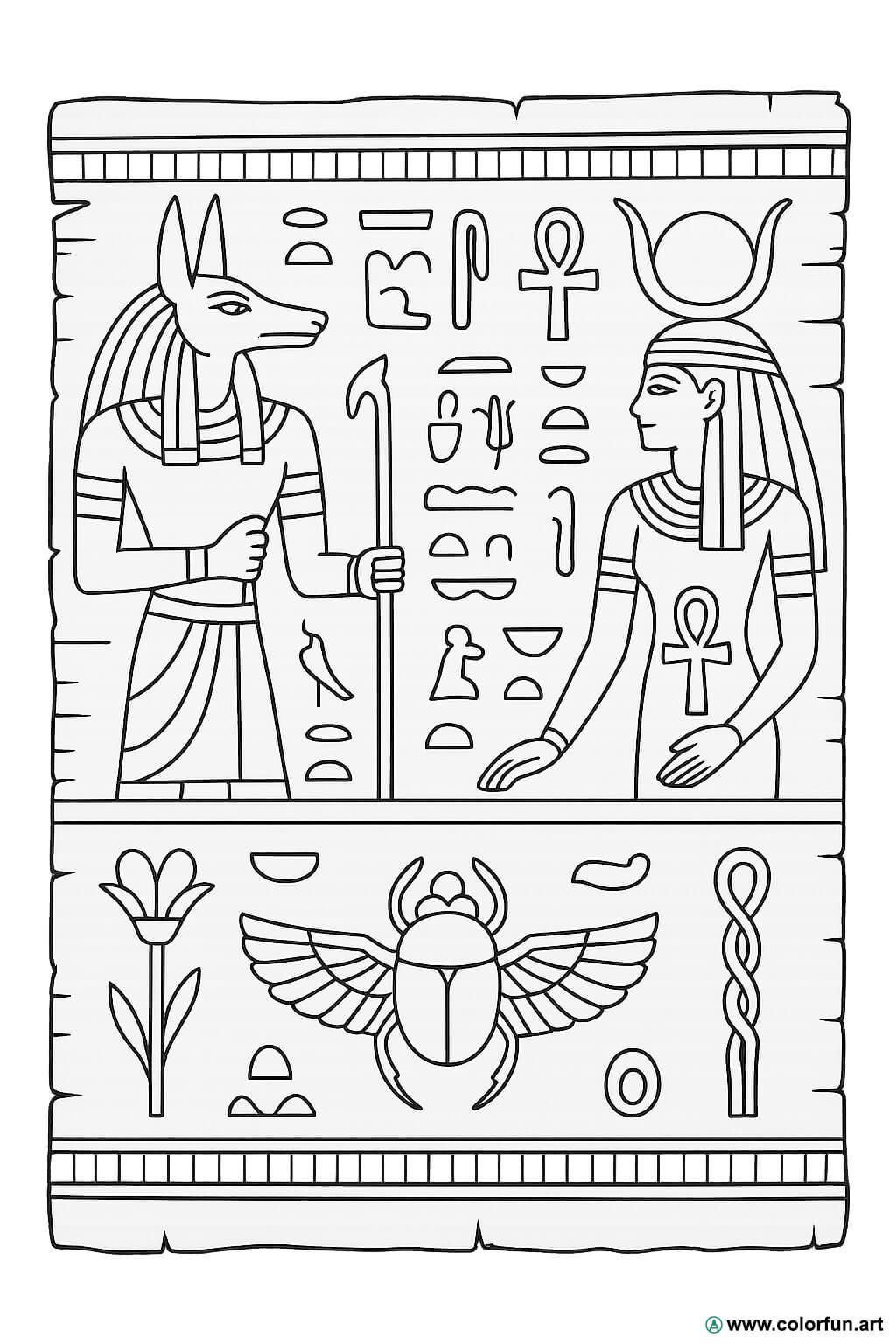 Egyptian papyrus coloring page Download or Print for free