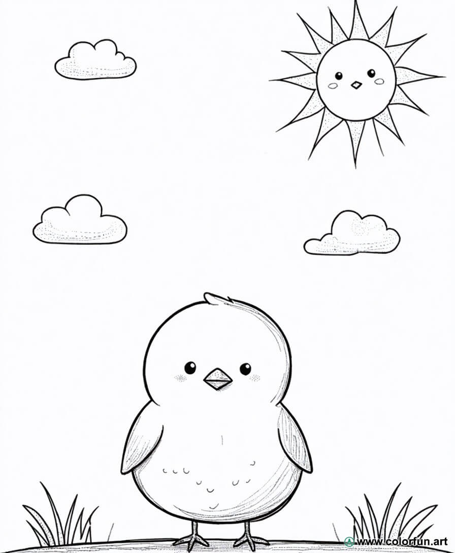 Dibujo para colorear del pollito piu Descargar o Imprimir de forma gratuita
