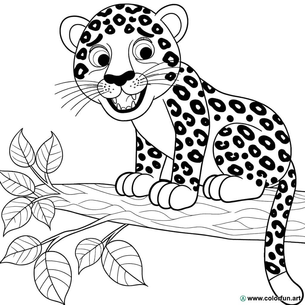 Easy leopard coloring page Download or Print for free