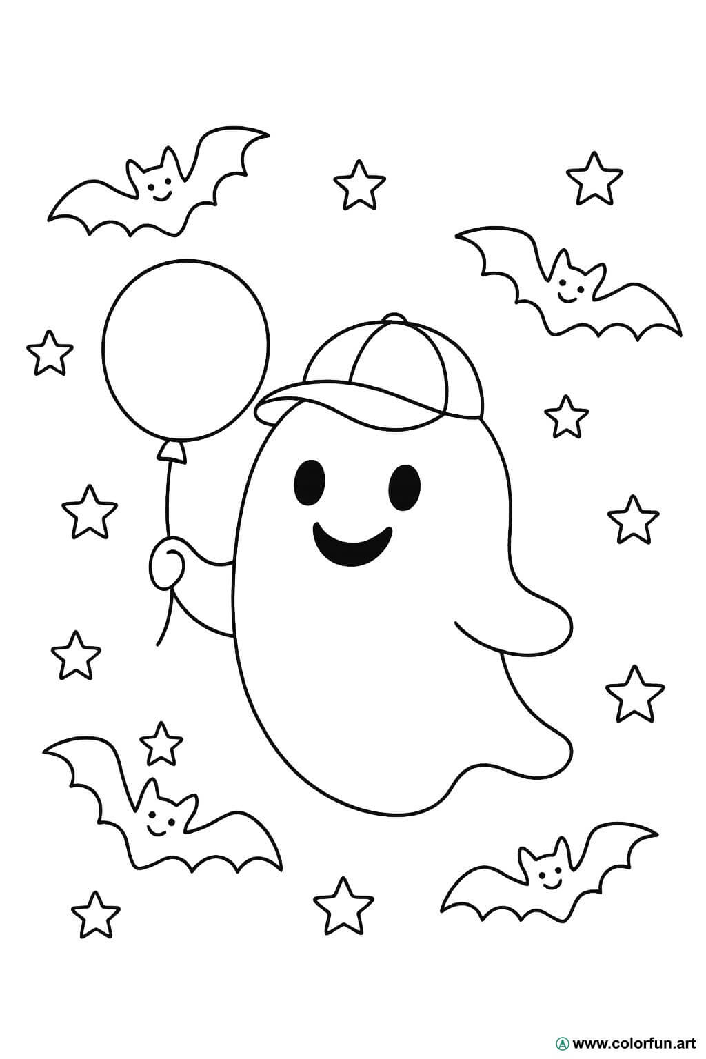 Ghost coloring page for boys Download or Print for free