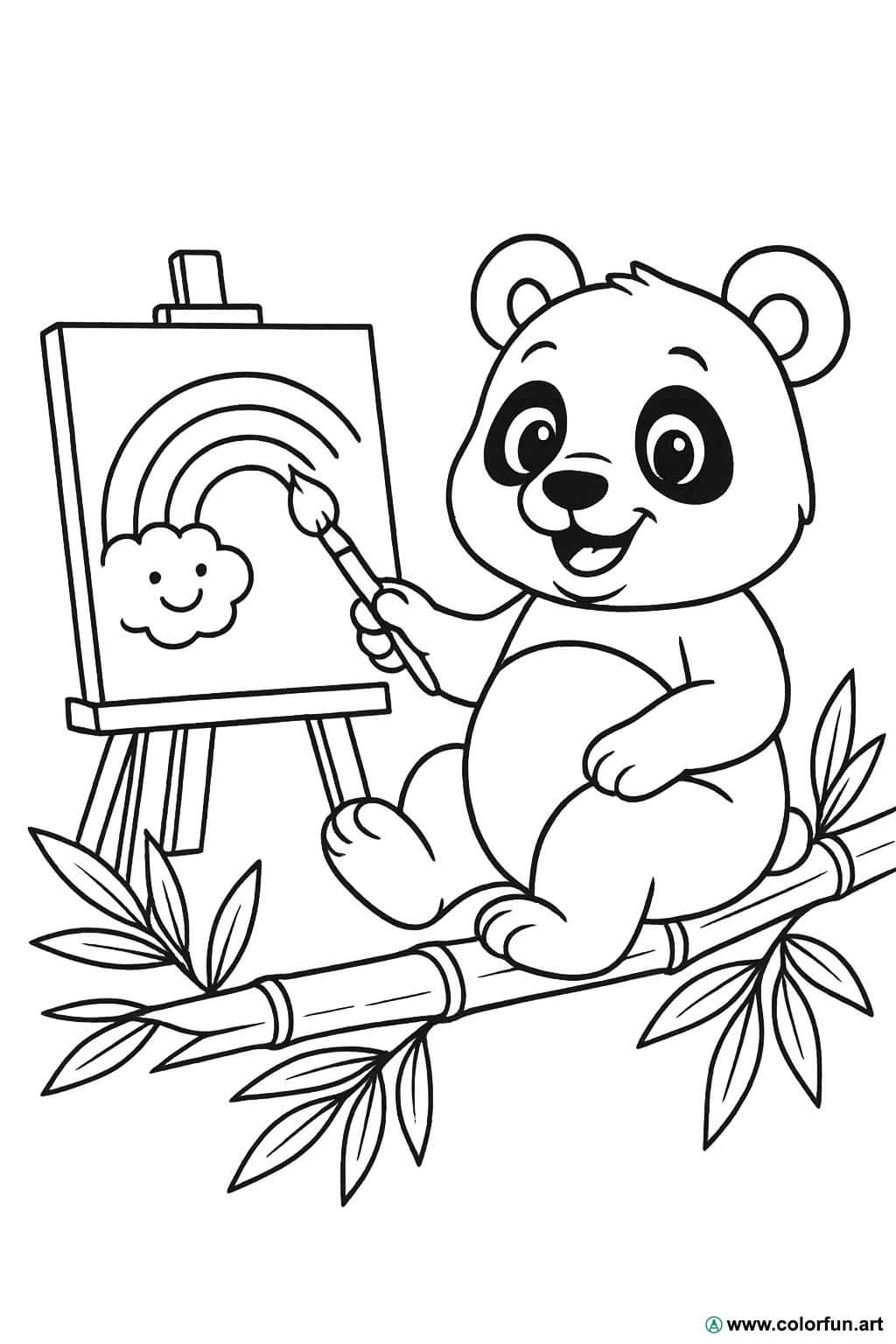 Coloriage créatif de panda à Télécharger ou à Imprimer gratuitement