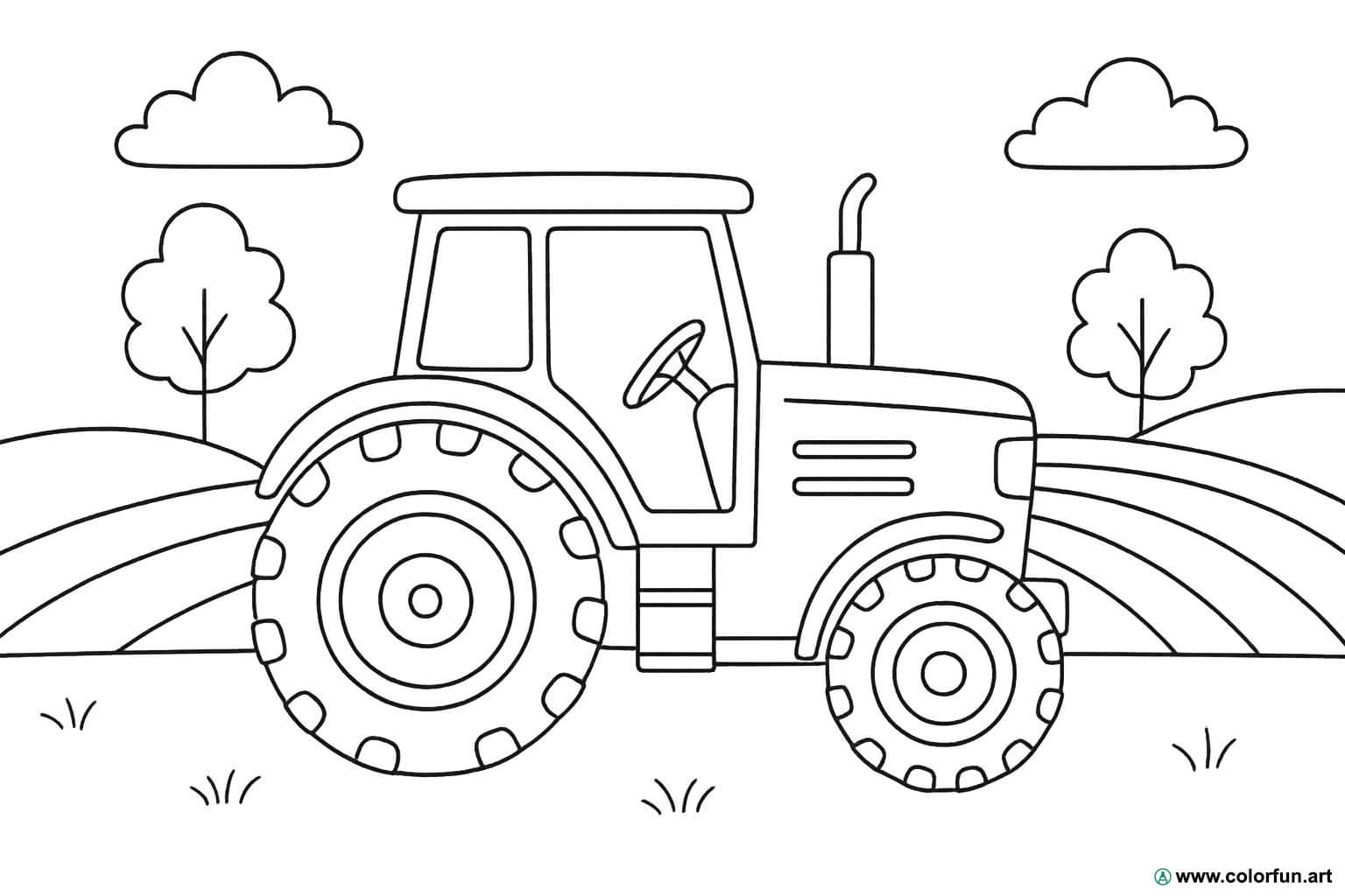 Vehicle coloring page: tractor Download or Print for free