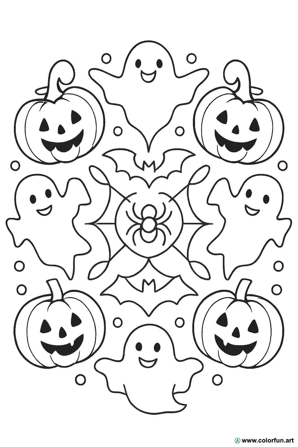 Halloween mandala coloring page for kids Download or Print for free