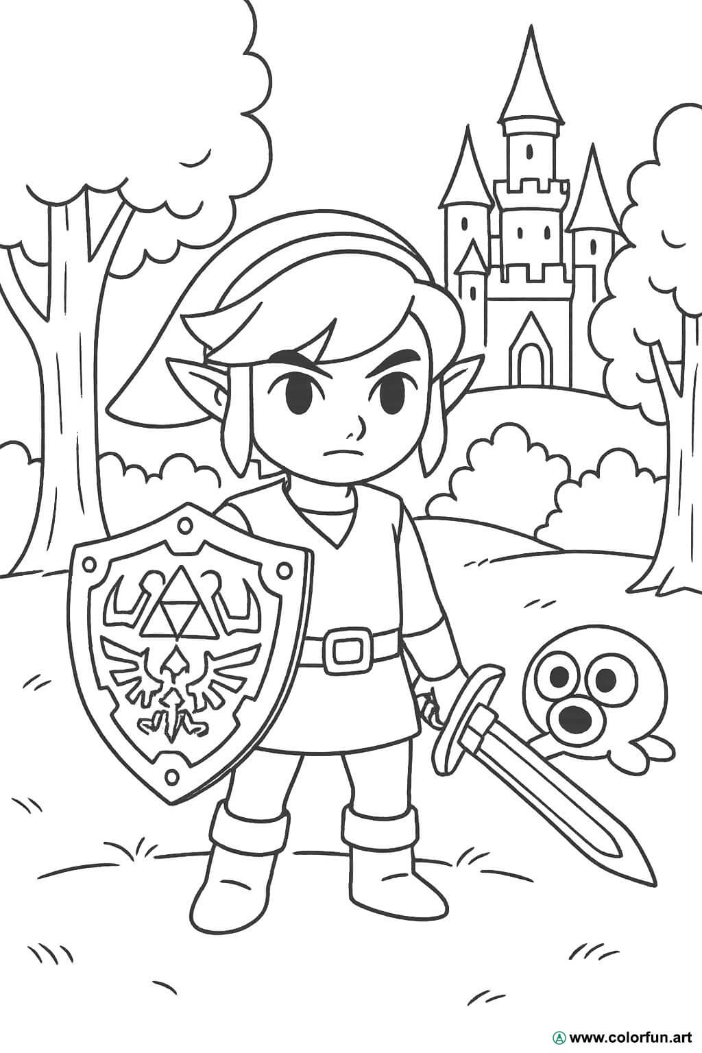 Coloriage de la légende de Zelda à Télécharger ou à Imprimer gratuitement
