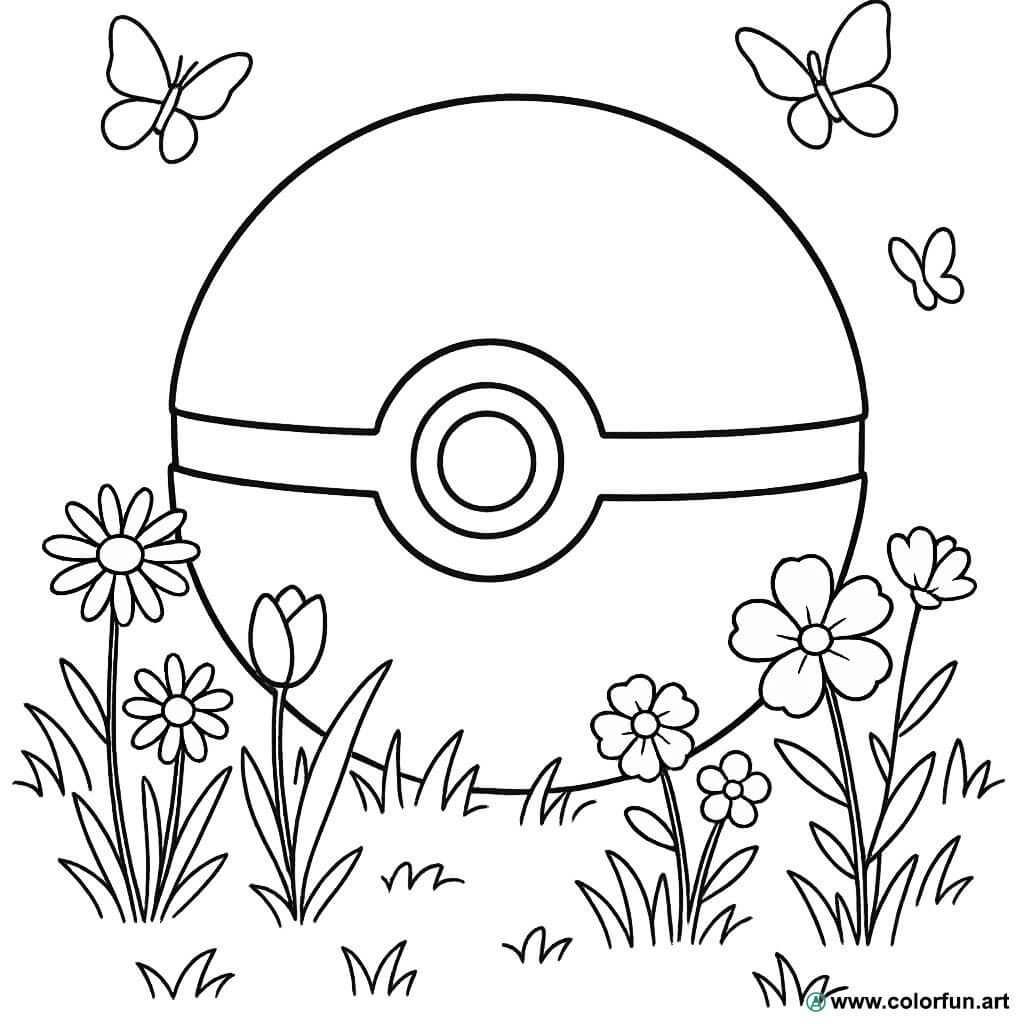 Dibujo para colorear de Pokeball gigante Descargar o Imprimir de forma ...