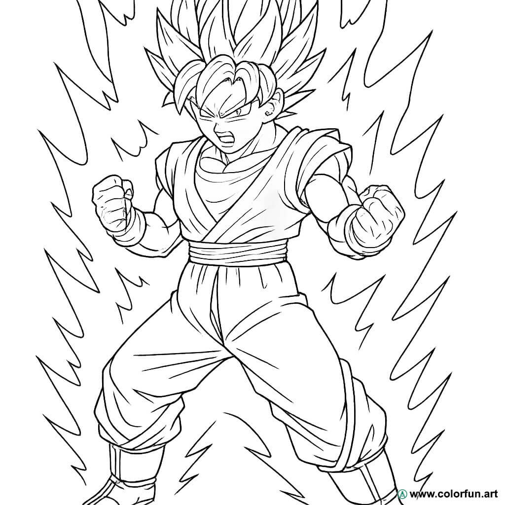 Dragon Ball Z Super Saiyan coloring page Download or Print for free