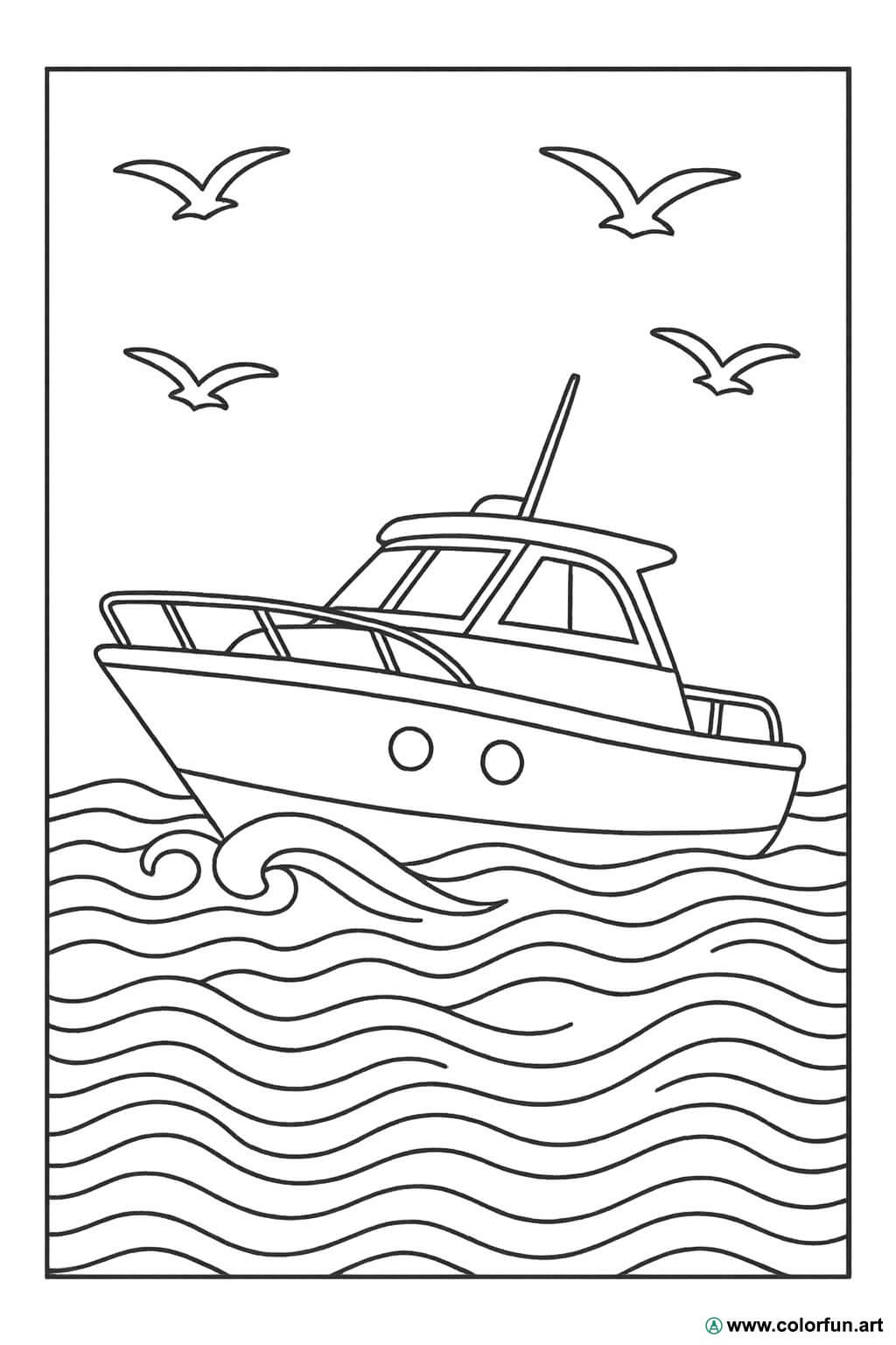 Ausmalbild von einem Motorboot Kostenloser Download oder Ausdruck ...