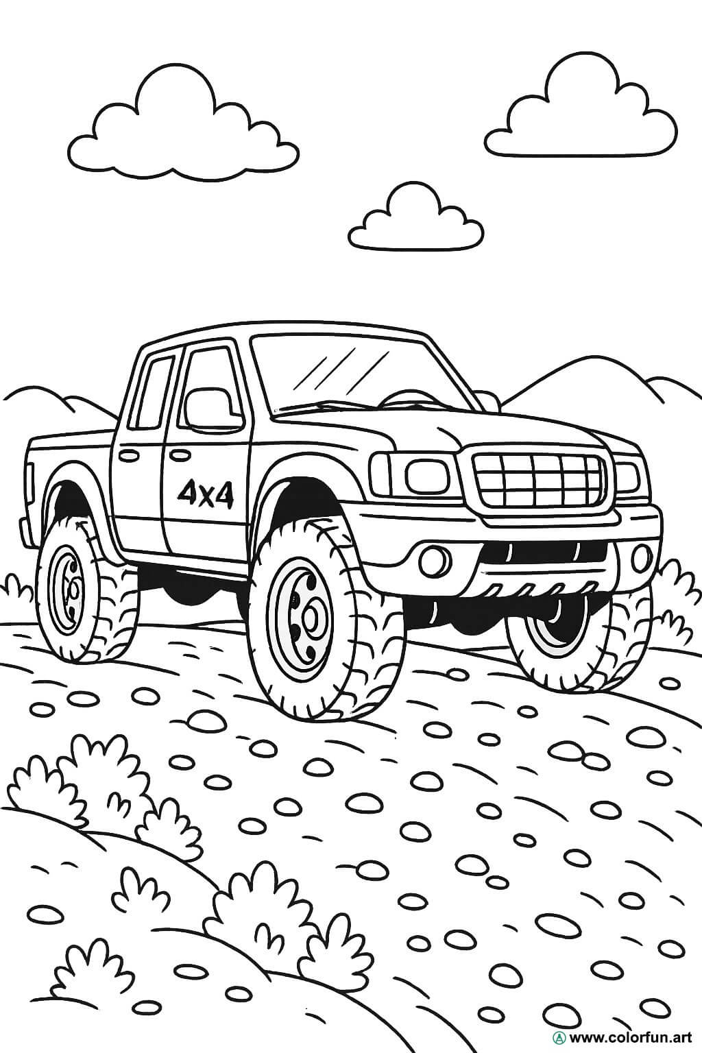 4x4 truck coloring page Download or Print for free