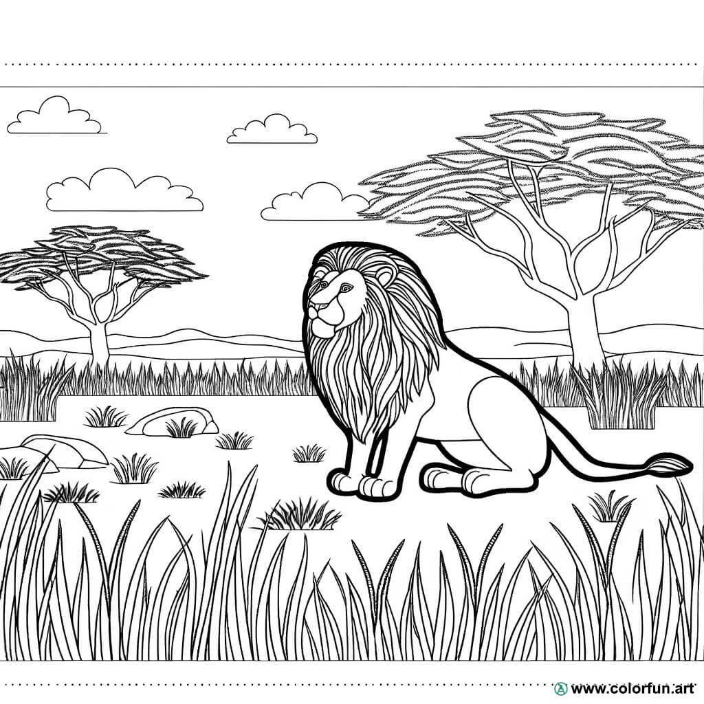 Coloriage d'animaux sauvages félin à Télécharger ou à Imprimer gratuitement
