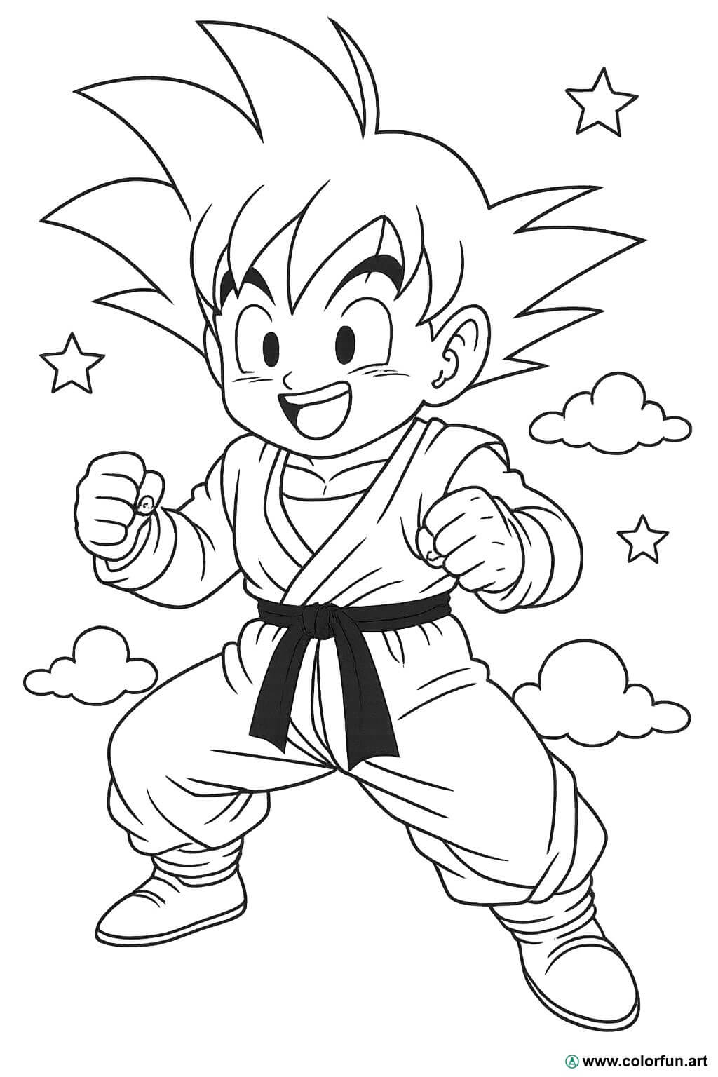 Goten coloring page from Dragon Ball Z Download or Print for free