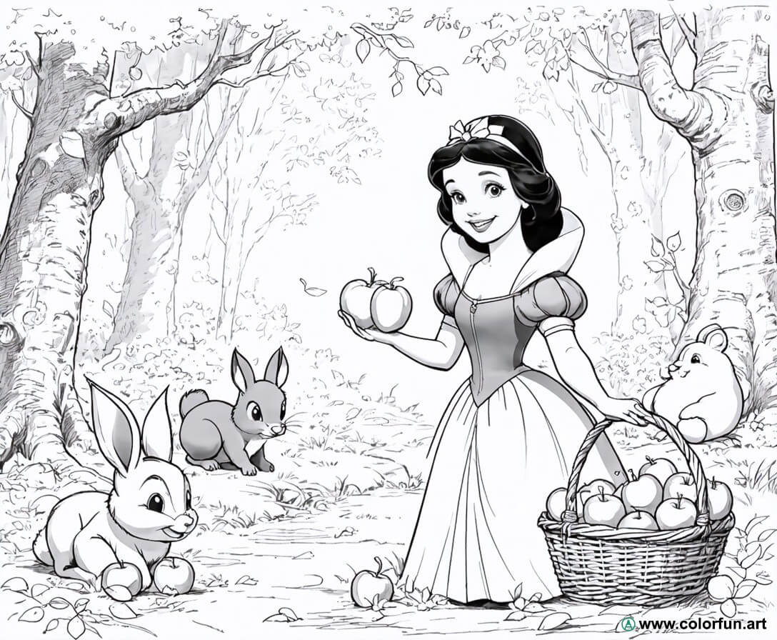 Dibujo para colorear creativo de Blancanieves Descargar o Imprimir de forma gratuita