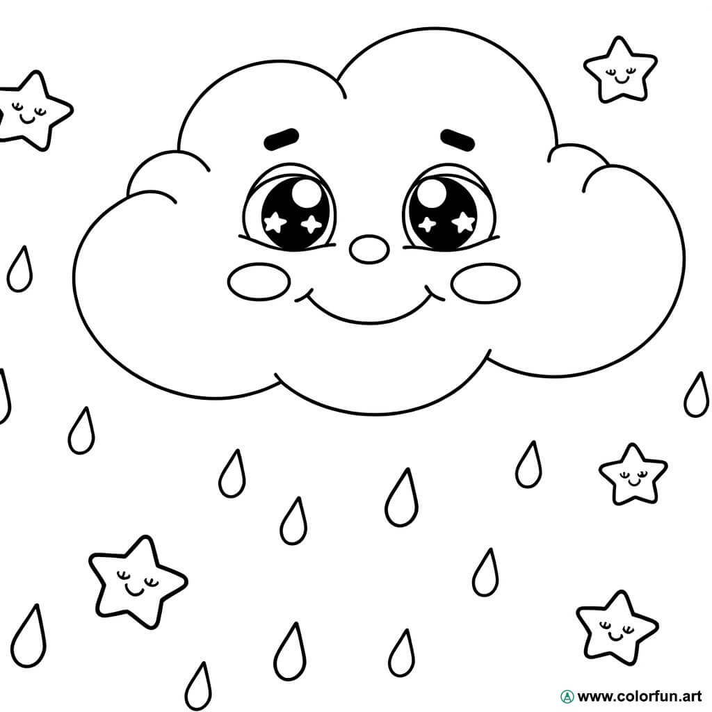 Cute cloud coloring page Download or Print for free