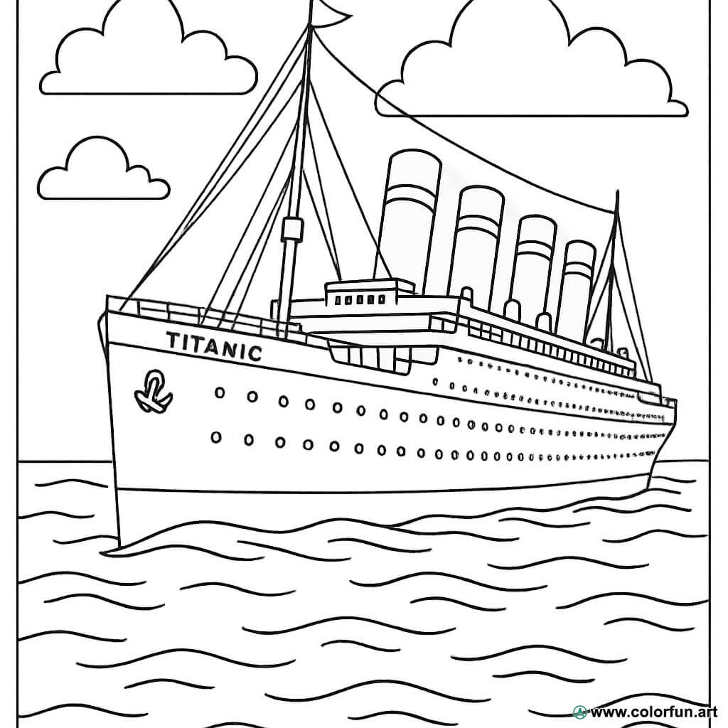 Ausmalbild des historischen Titanic Kostenloser Download oder Ausdruck ...