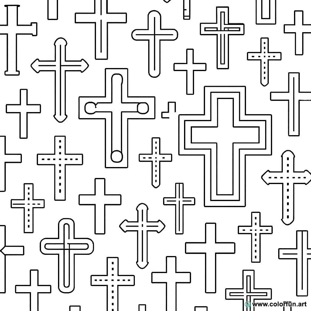 Dibujo para colorear de cruces en relieve Descargar o Imprimir de forma ...